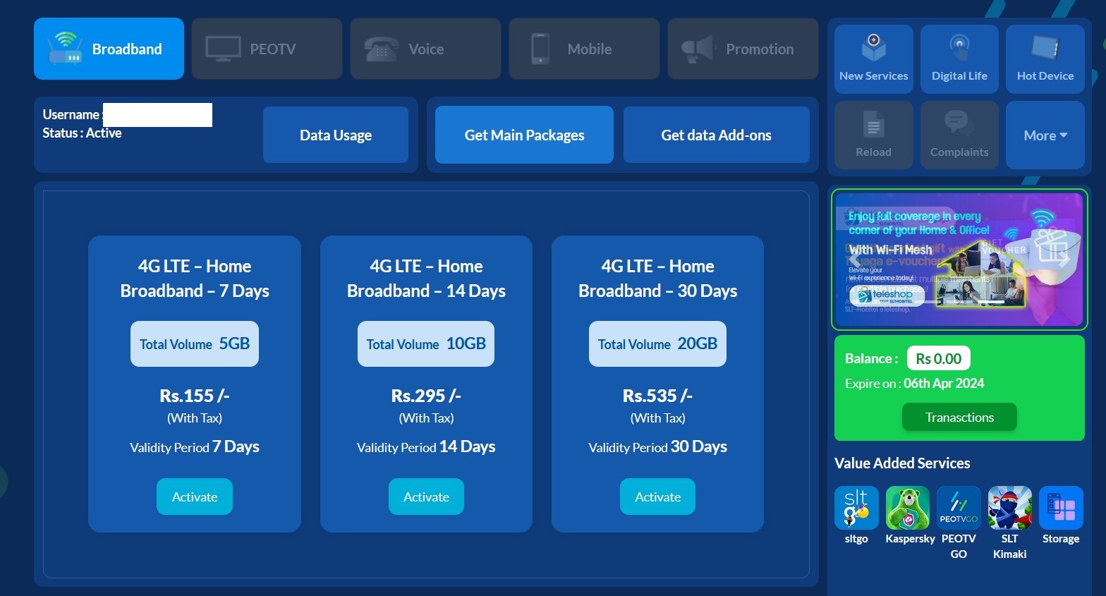 SLTMobitel 4G router | ElaKiri